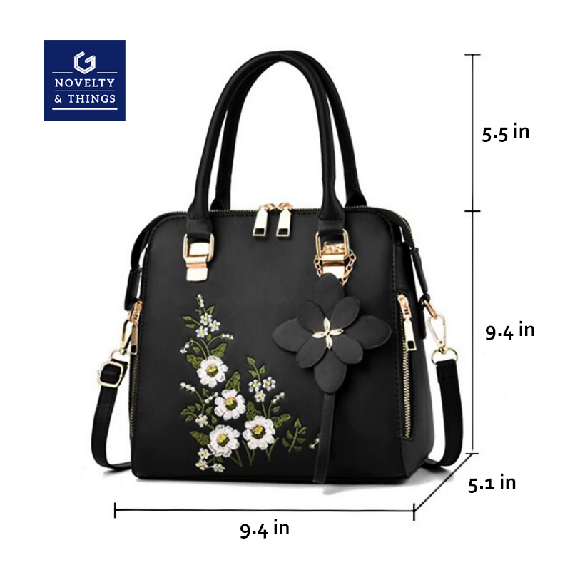 Flower Embroidered Handbag V2 | Novelty & Things