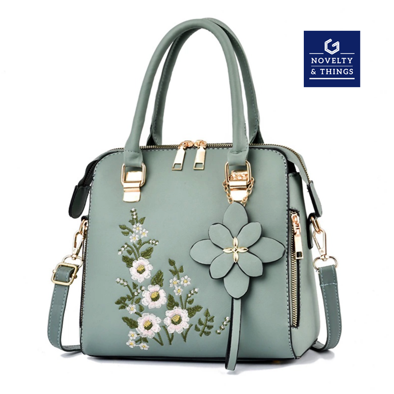 Flower Embroidered Handbag V2 | Novelty & Things