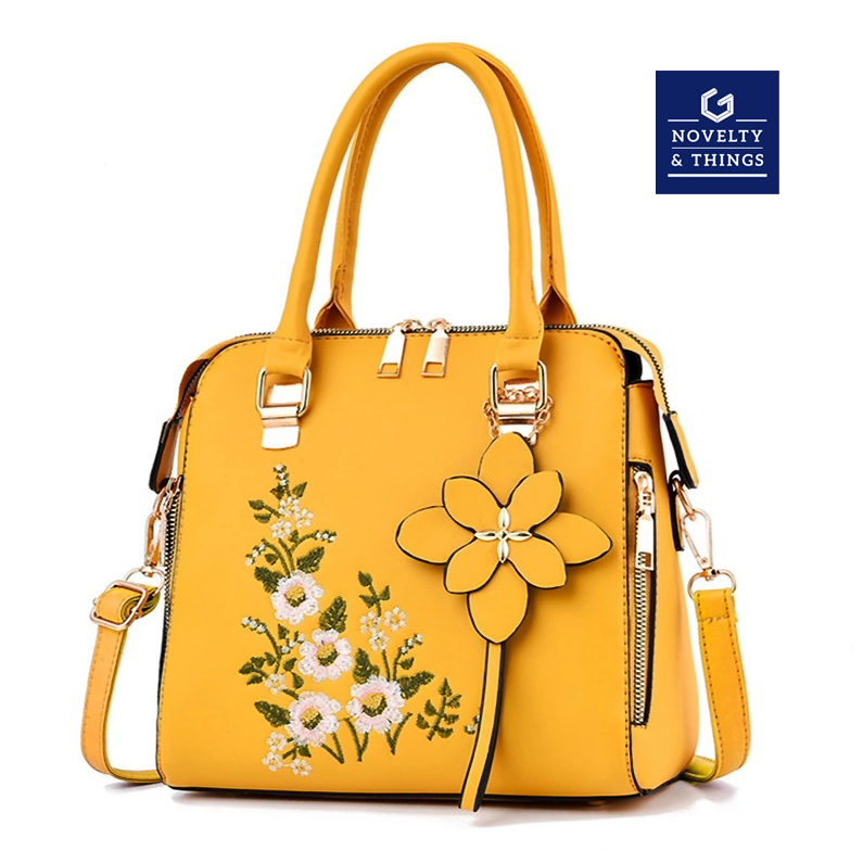 Flower Embroidered Handbag V2 | Novelty & Things